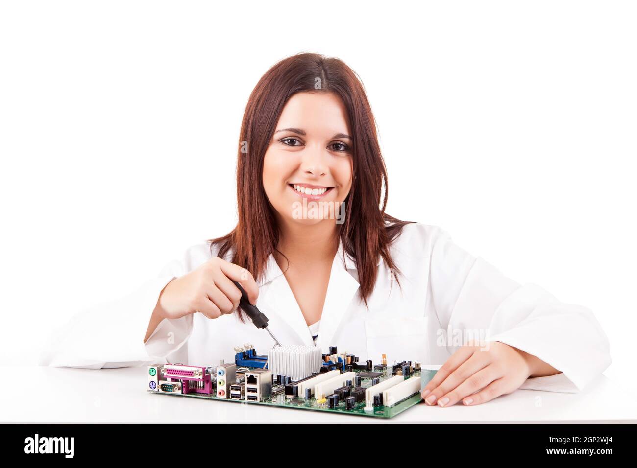 Happy and successful young computer technician Stock Photo - Alamy