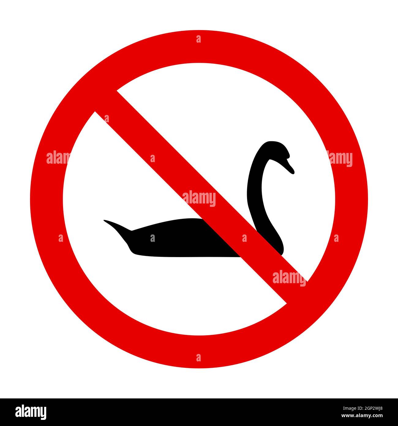 Swan and prohibition sign Stock Photo - Alamy