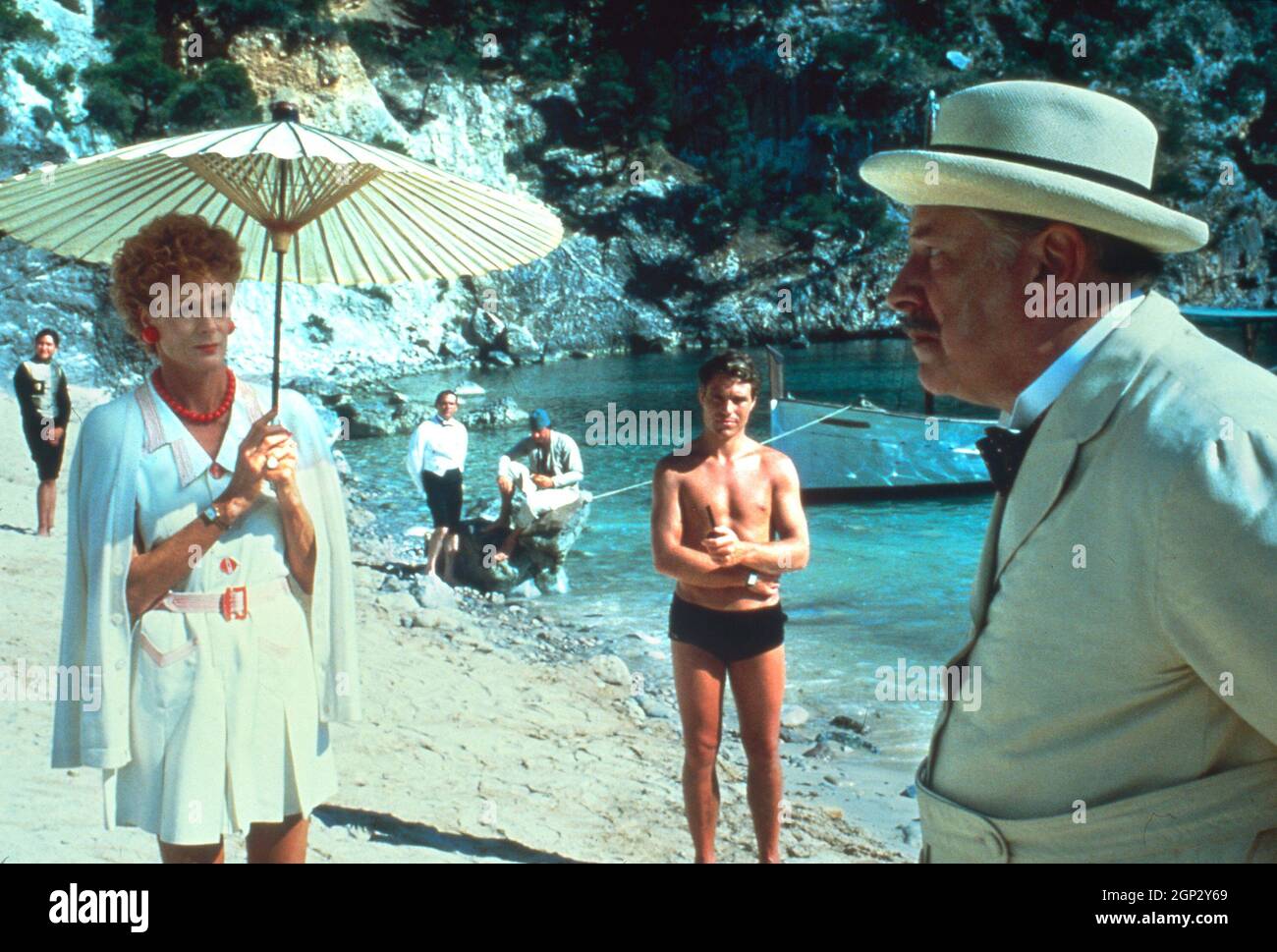 EVIL UNDER THE SUN, from left: Maggie Smith, Nicholas Clay, Peter ...