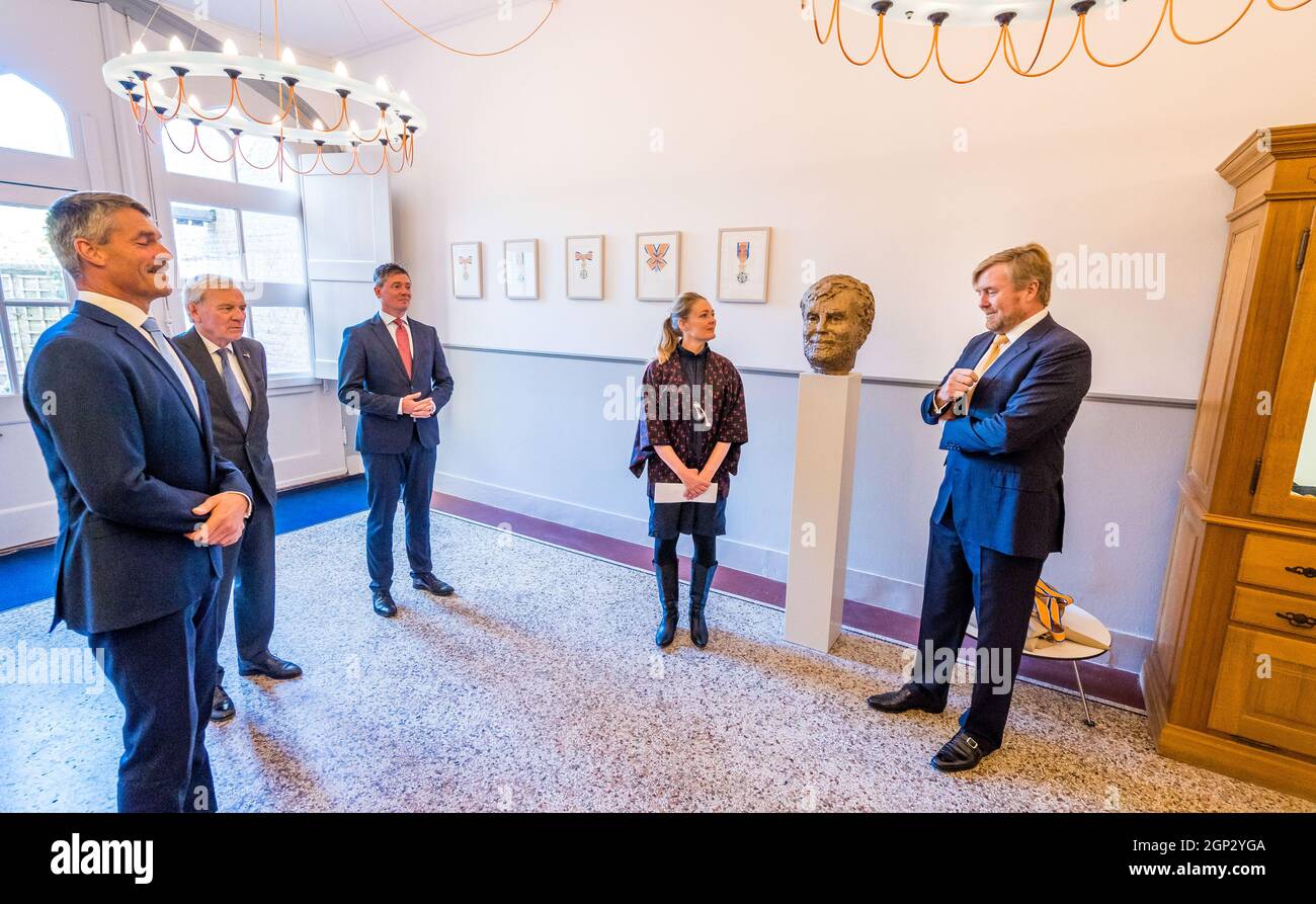 King Willem-Alexander during a working visit to the Chancellery of the ...