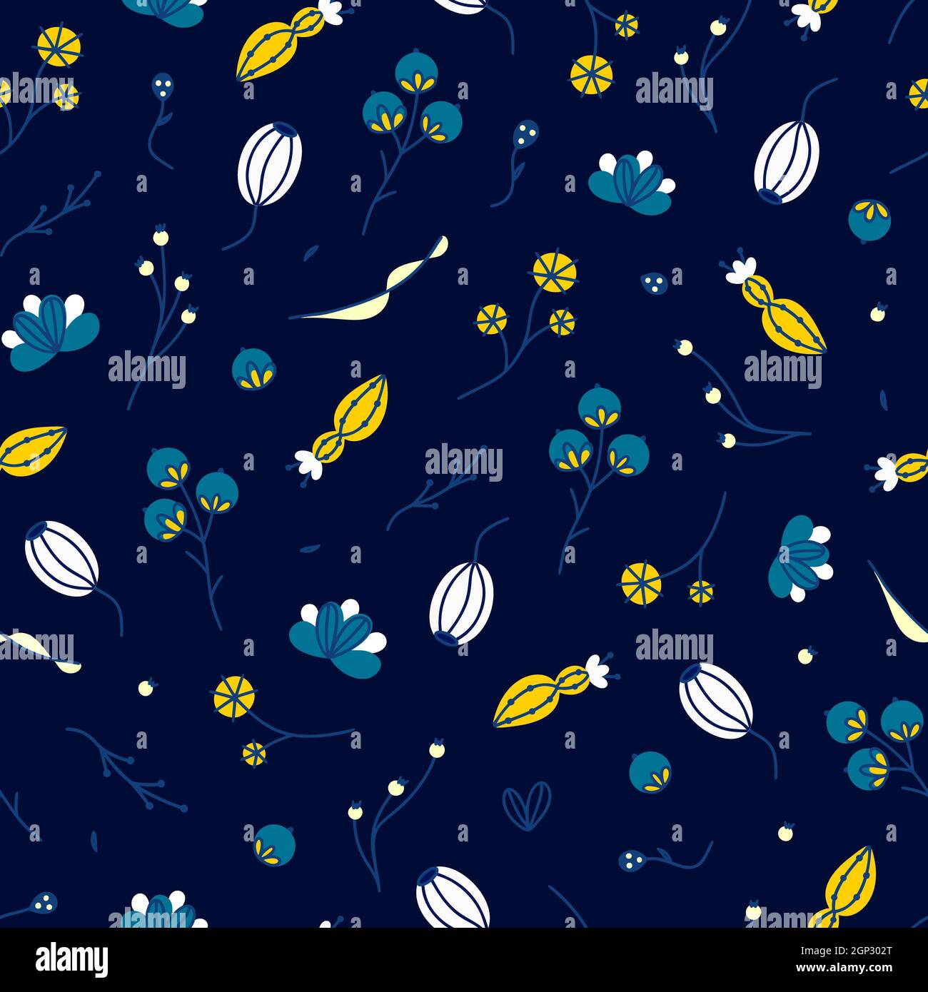 Floral seamless pattern. Hand drawn beautiful flowers. Colorful ...