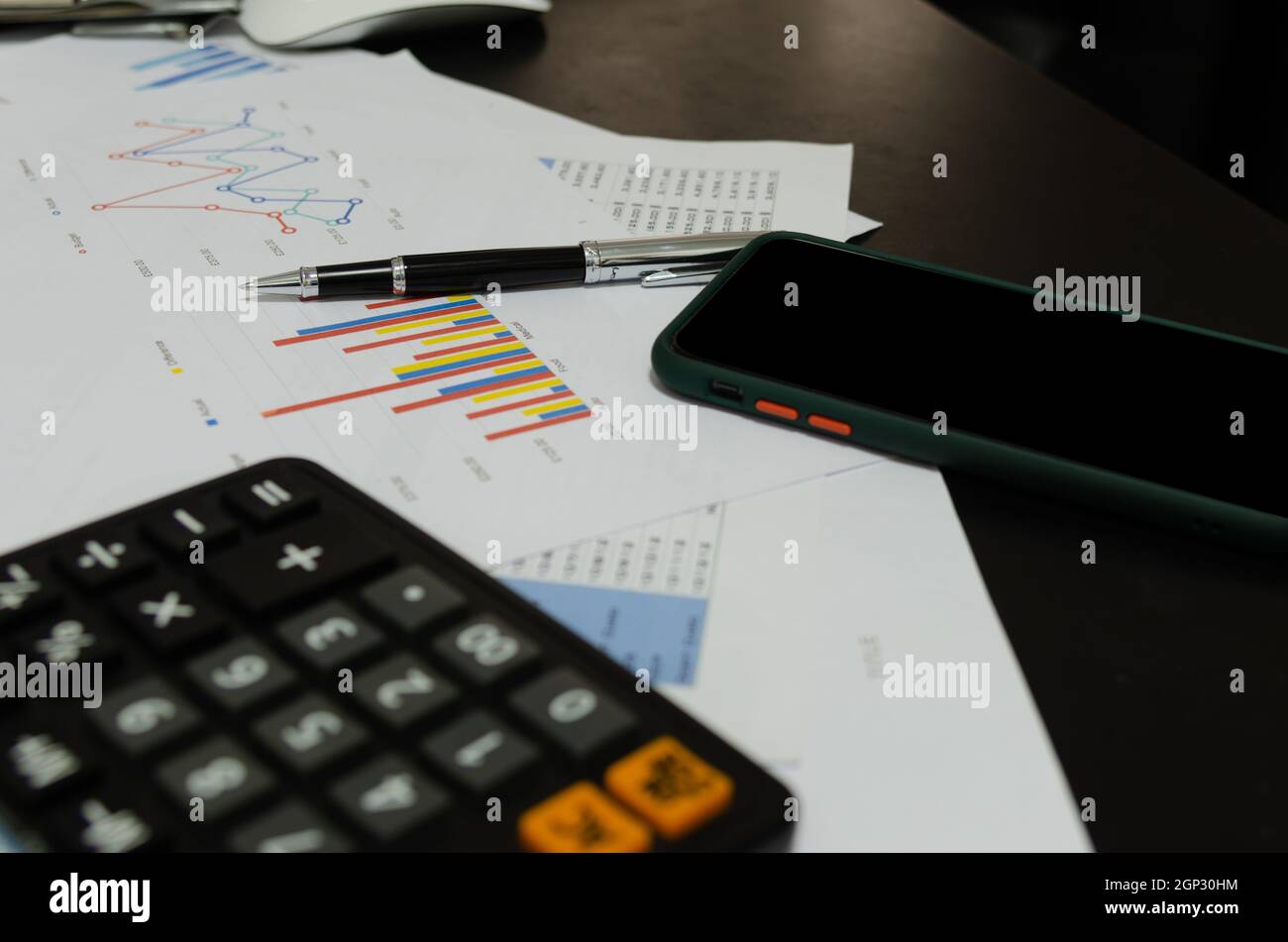 Mobile Phones business documents graphs and chart accounting finance ...