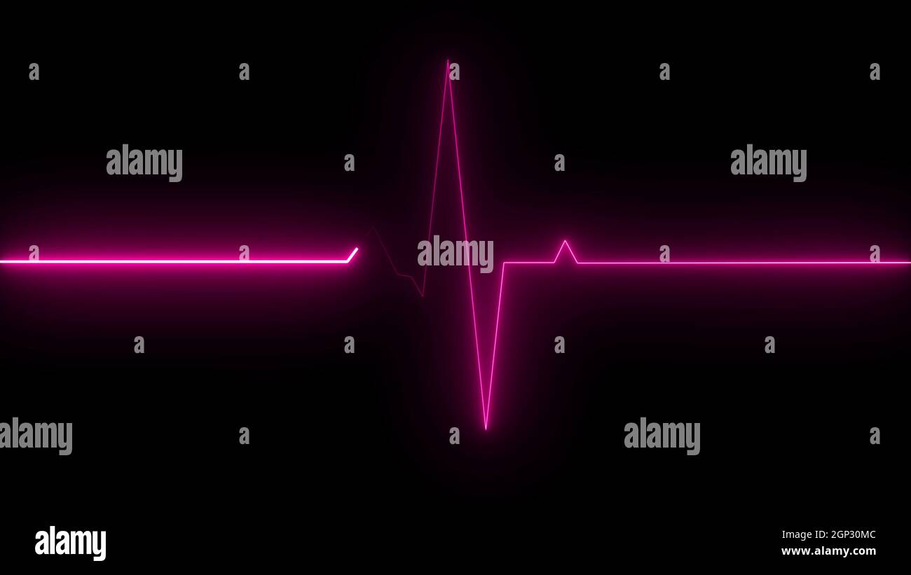 3d rendering of heart rate graph. Heart cardiogram, computer generated ...