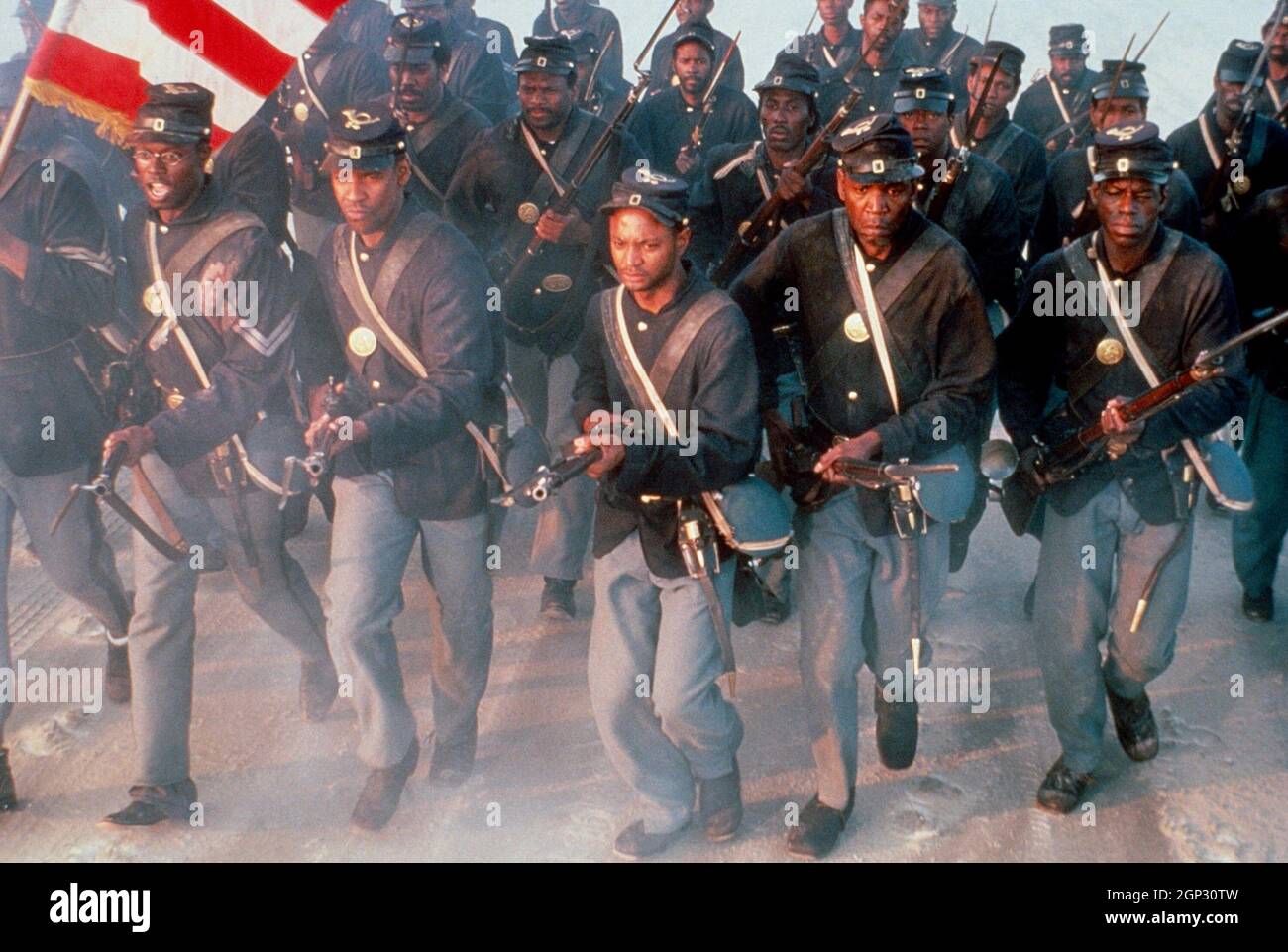 GLORY, from left: Andre Braugher, Denzel Washington, Jihmi Kennedy ...