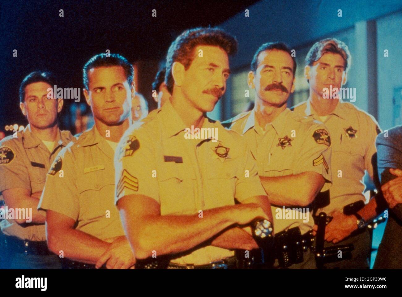 THE GLASS SHIELD, from left: Don Harvey, Jim Fitzpatrick, Gary Wood ...