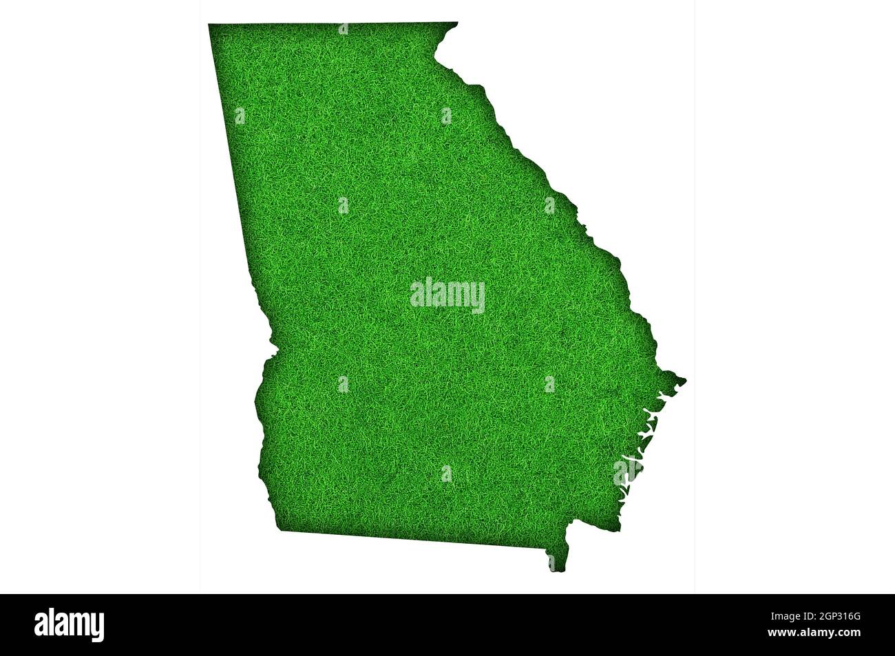 Map of Georgia on green felt Stock Photo - Alamy