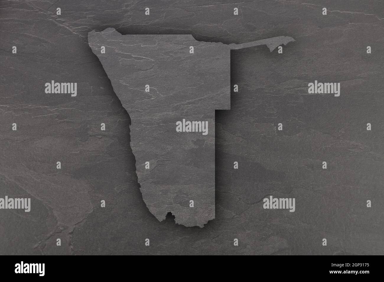 Map of Namibia on dark slate Stock Photo - Alamy