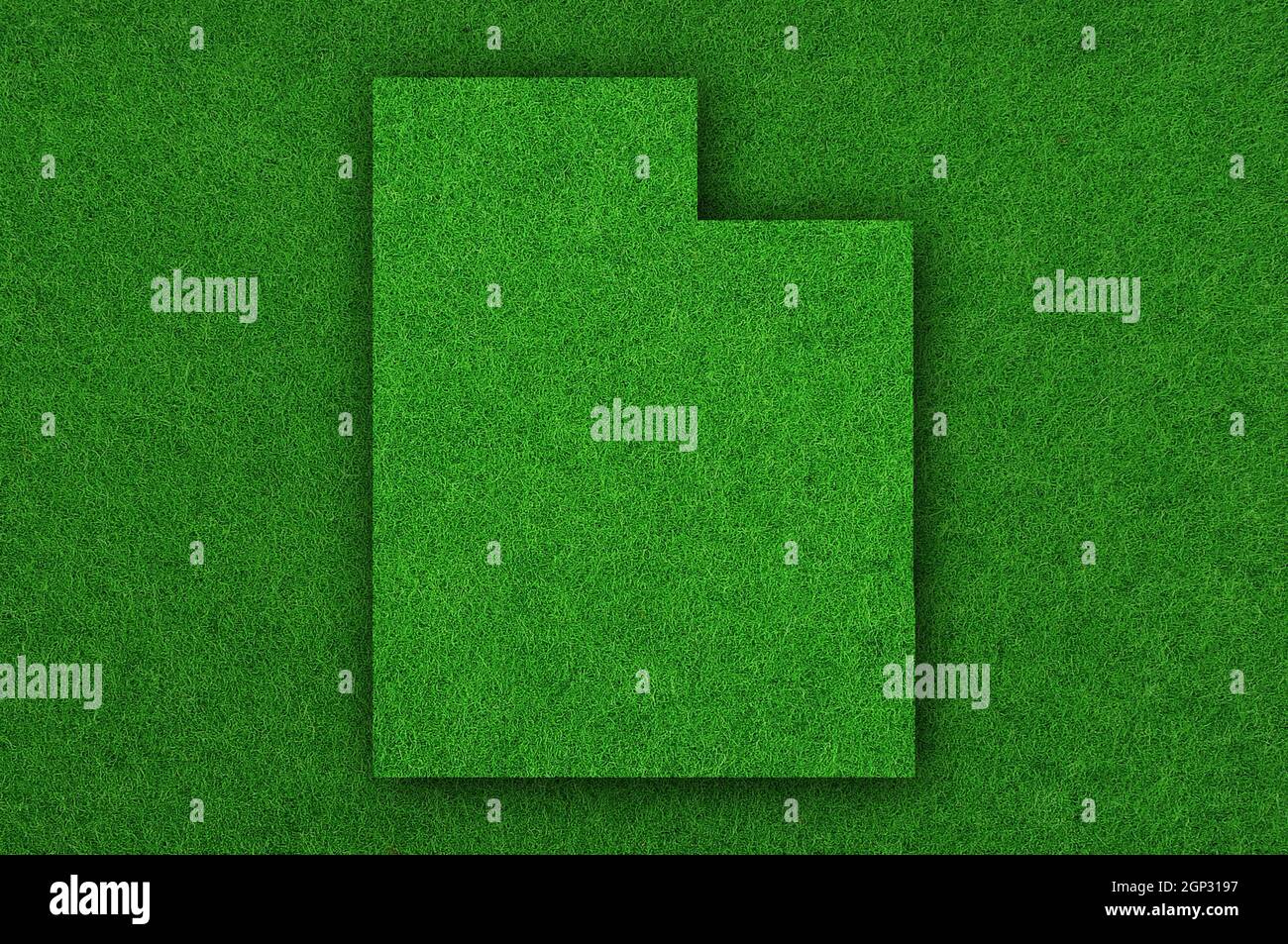 Map of Utah on green felt Stock Photo - Alamy