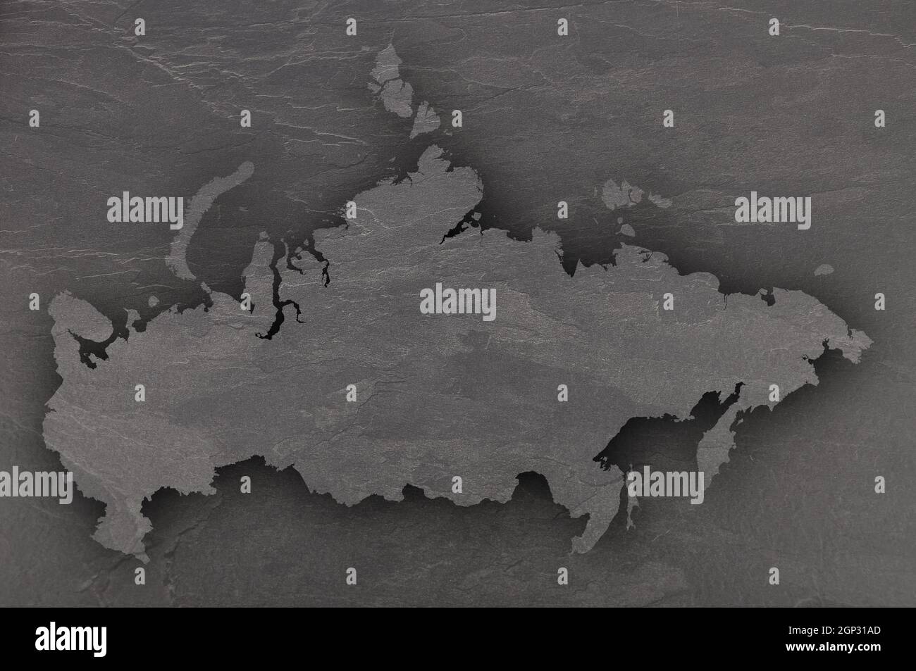 Map of Russia on dark slate Stock Photo - Alamy