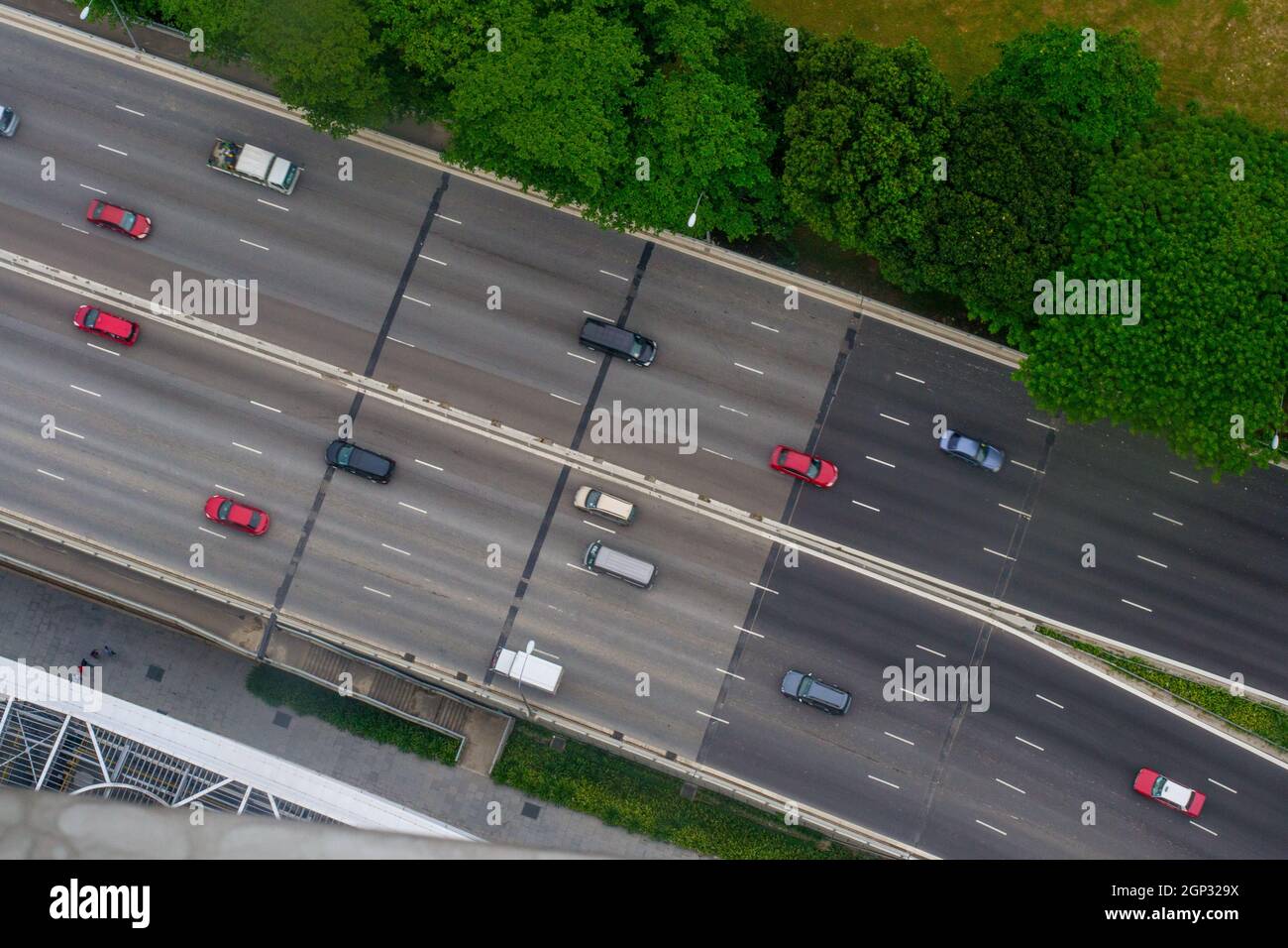 Transport shot from above motorway road traffic hi-res stock ...