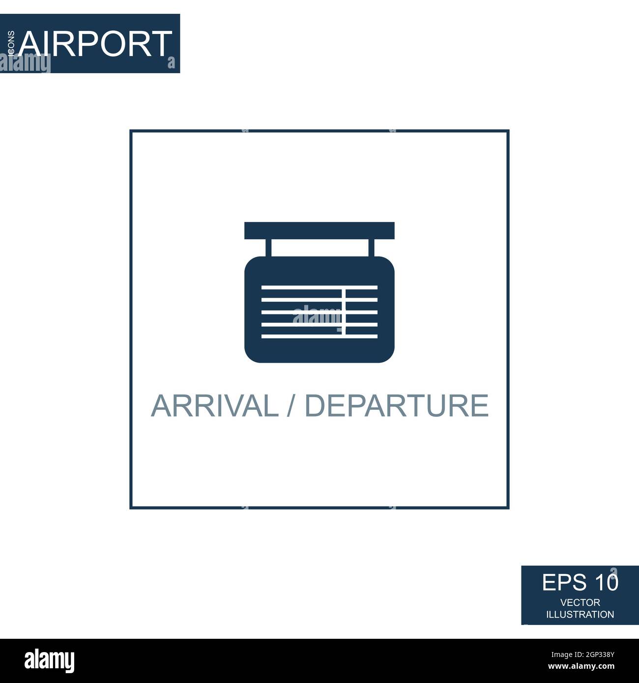 Abstract icon of the arrival - departure board on the theme of the ...