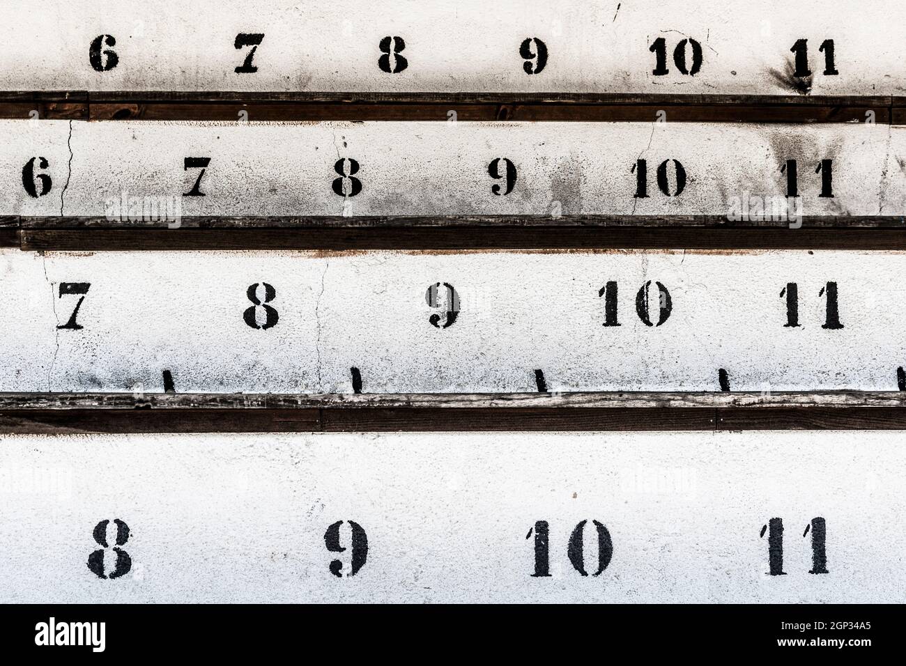 numbers lined up in a row against a white background Stock Photo - Alamy