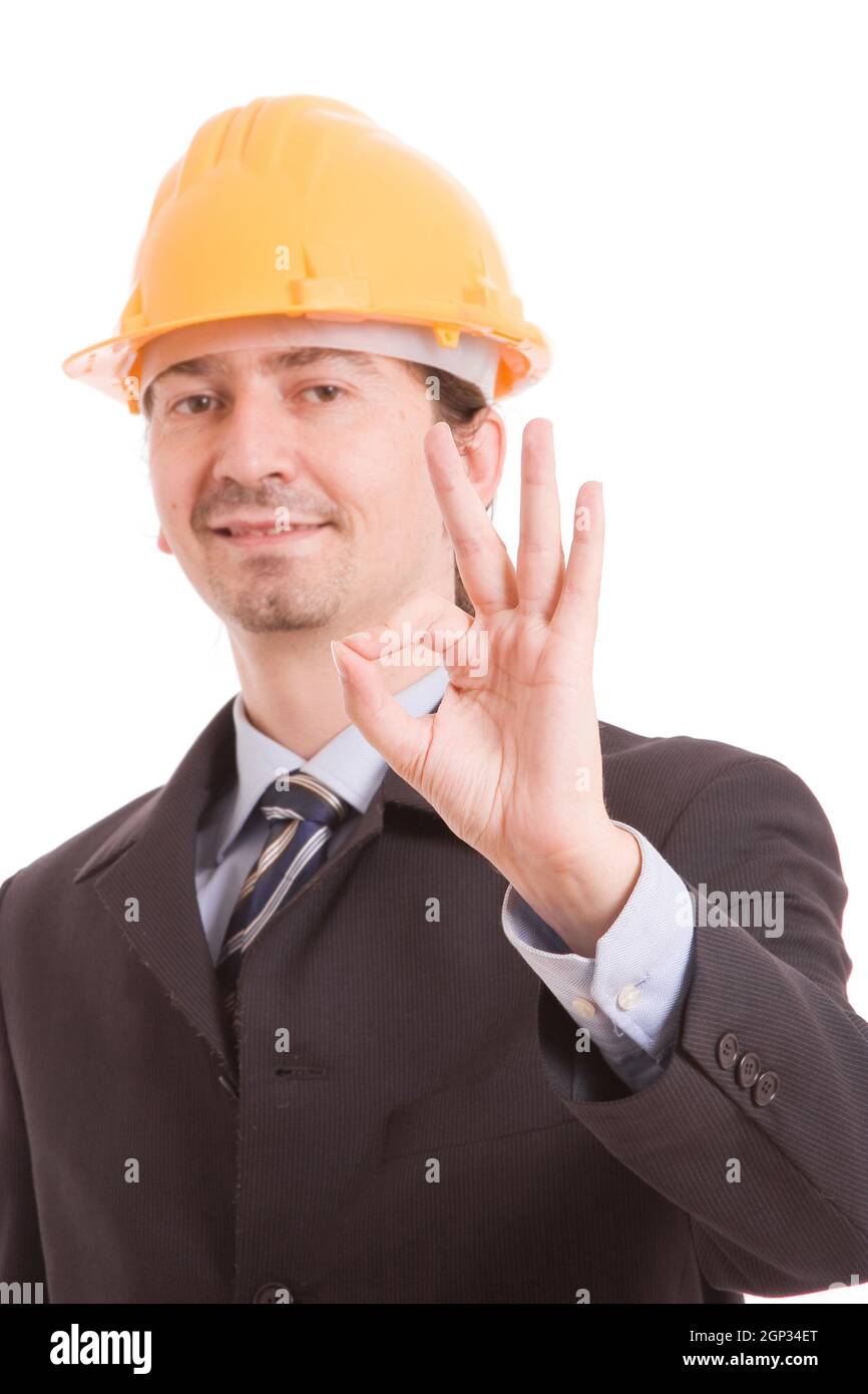 Business man signaling ok - focus on finger Stock Photo - Alamy