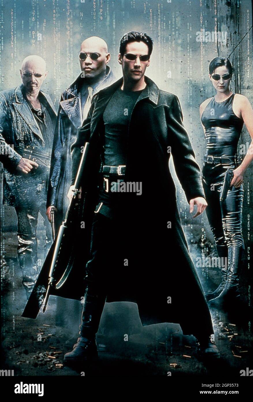 THE MATRIX, from left: Joe Pantoliano, Laurence Fishburne, Keanu Reeves ...