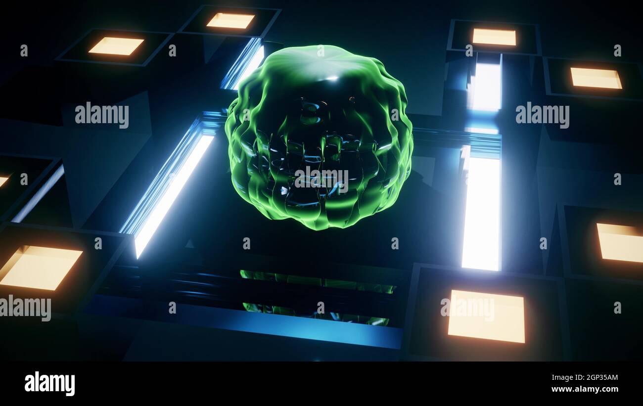 Glowing green shape 4K UHD 3d illustration Stock Photo - Alamy