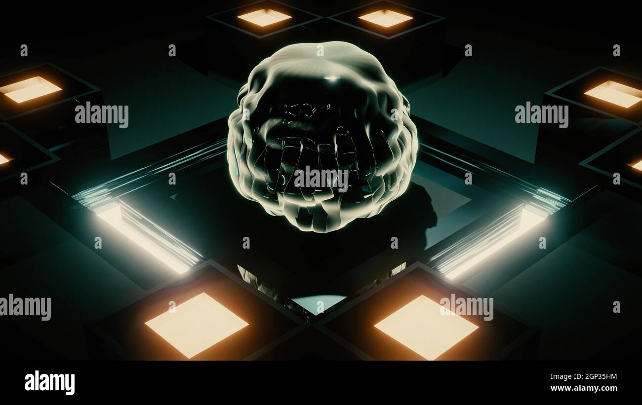 Mystic figure on illuminated surface 4K UHD 3d illustration Stock Photo ...