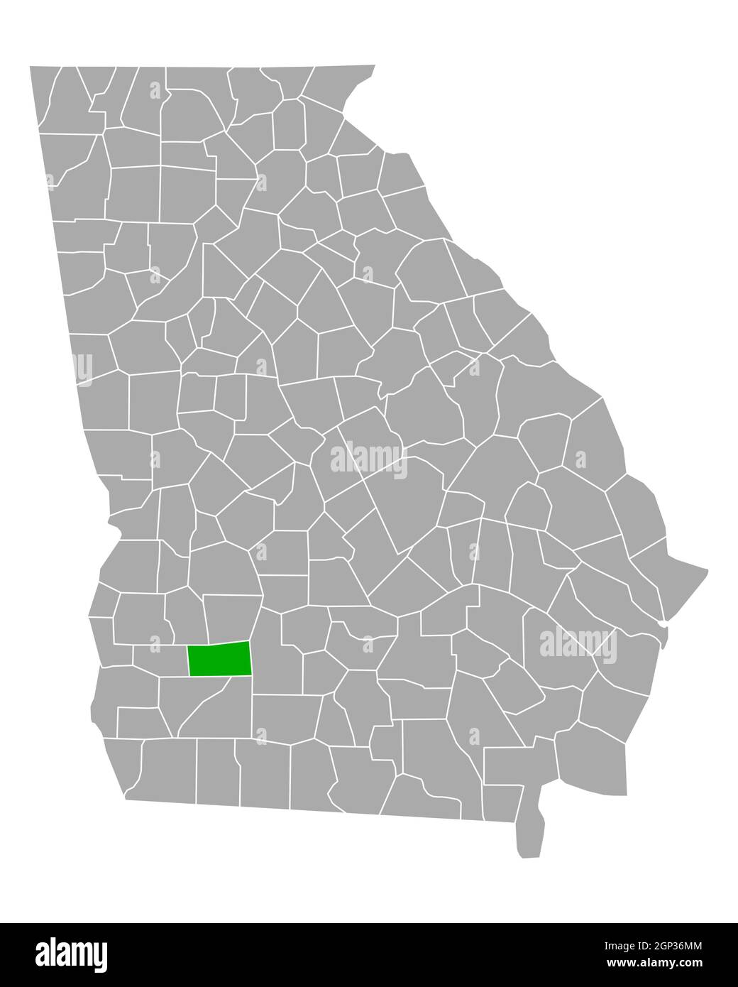 Map of Dougherty in Georgia Stock Photo - Alamy