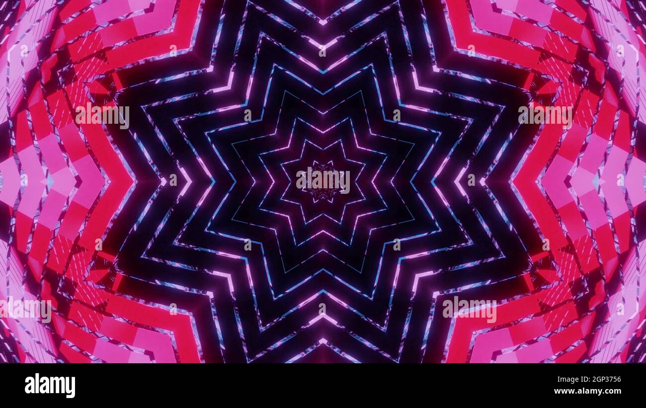 Geometric neon pattern 4K UHD 3d illustration Stock Photo - Alamy