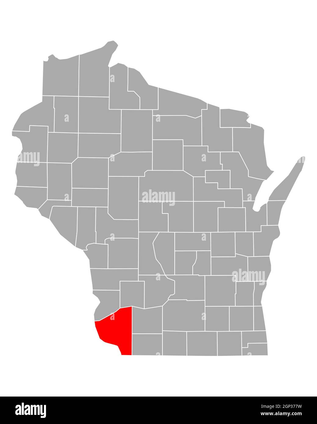 Map of Grant in Wisconsin Stock Photo - Alamy