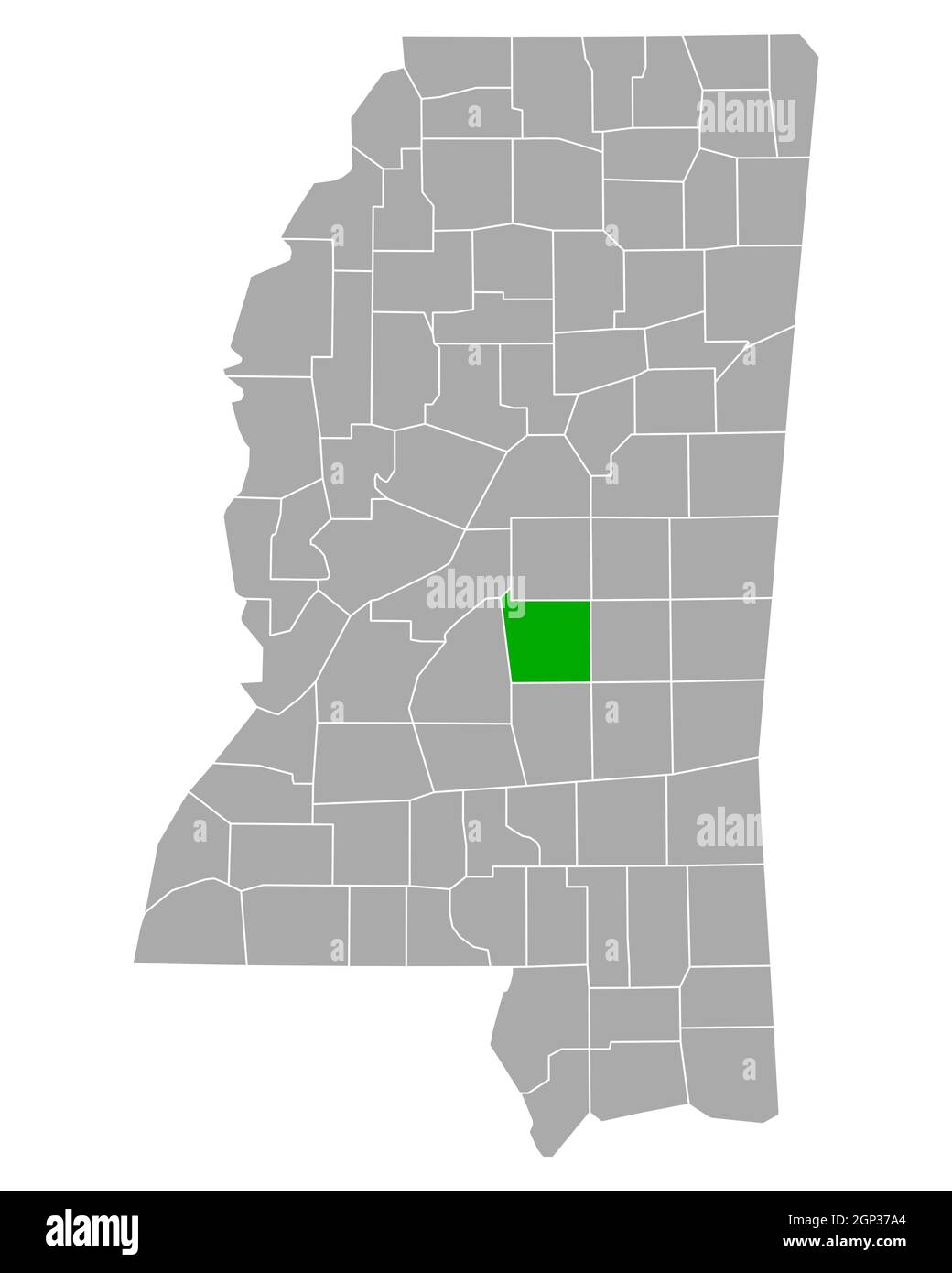 Map of Scott in Mississippi Stock Photo - Alamy