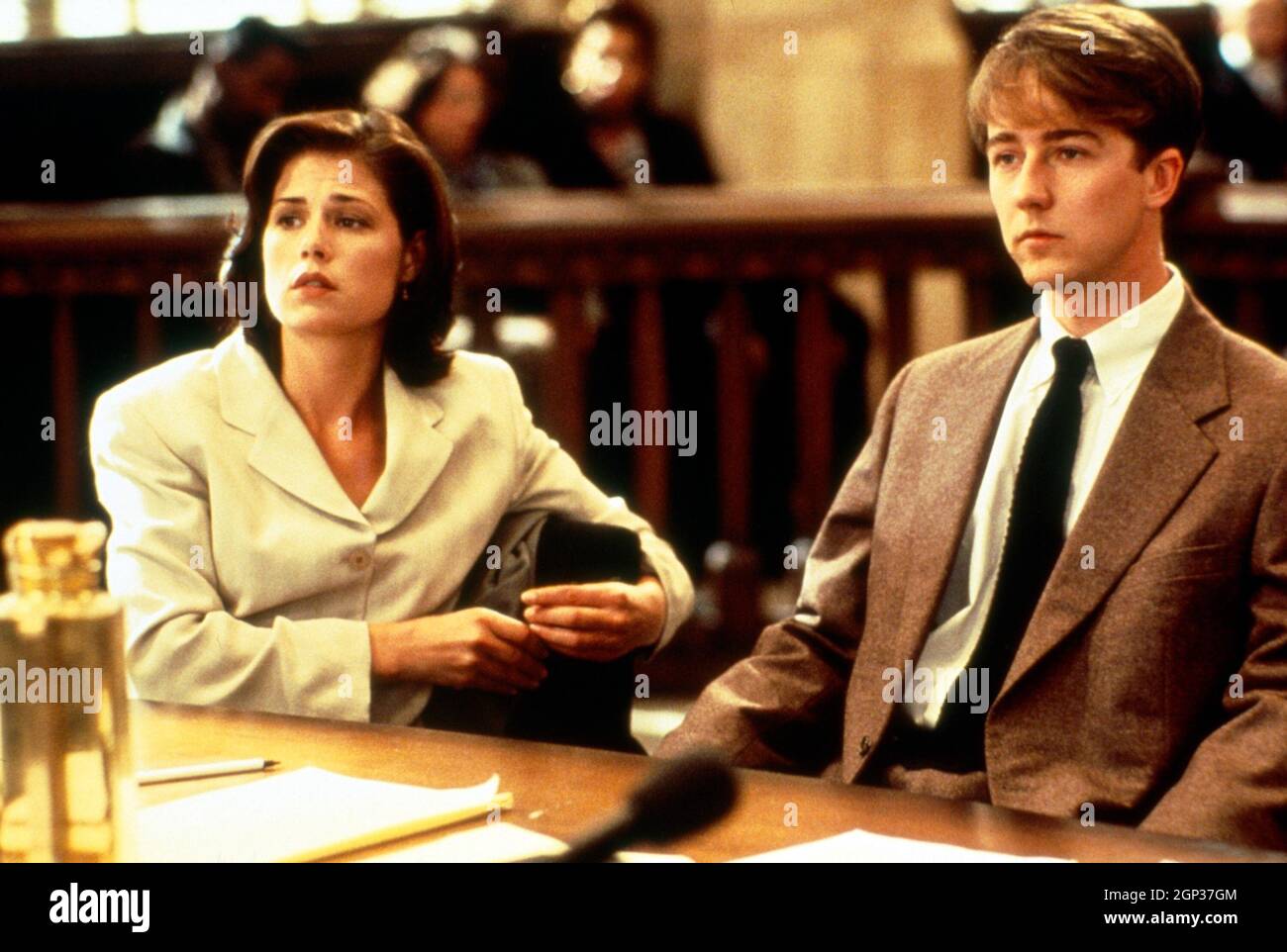PRIMAL FEAR, from left: Maura Tierney, Edward Norton, 1996. ©Paramount ...