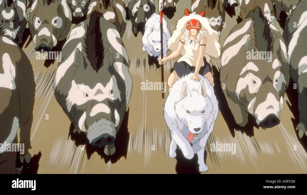 PRINCESS MONONOKE (aka MONONOKE-HIME), San (voice: Claire Danes), Moro ...