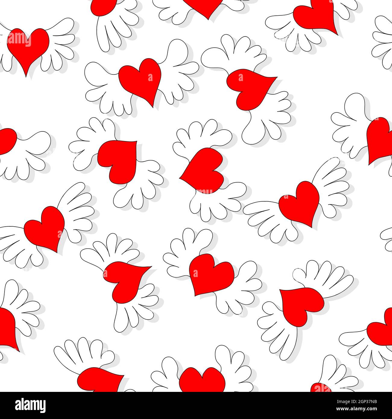 Flying hearts pattern Stock Vector Image & Art - Alamy