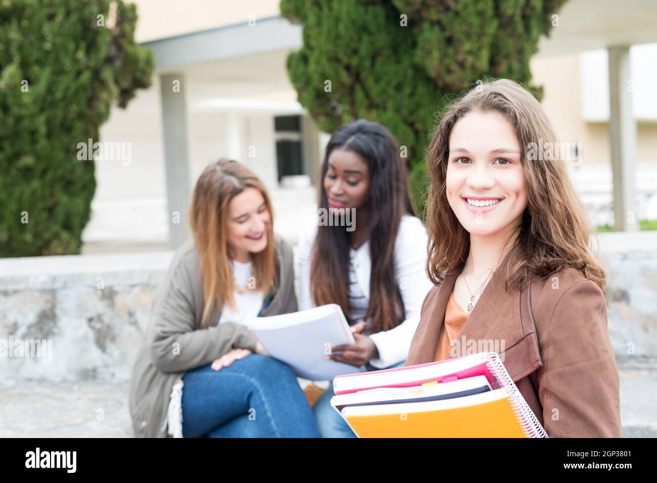 Group multi ethnic young students at the university campus Stock Photo ...