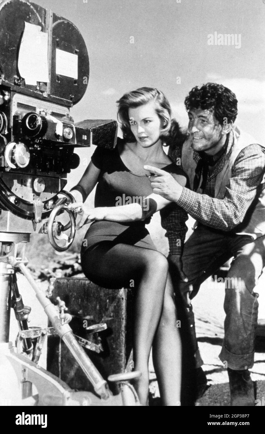 Rio Bravo From Left Angie Dickinson Dean Martin On Set 1959 Stock