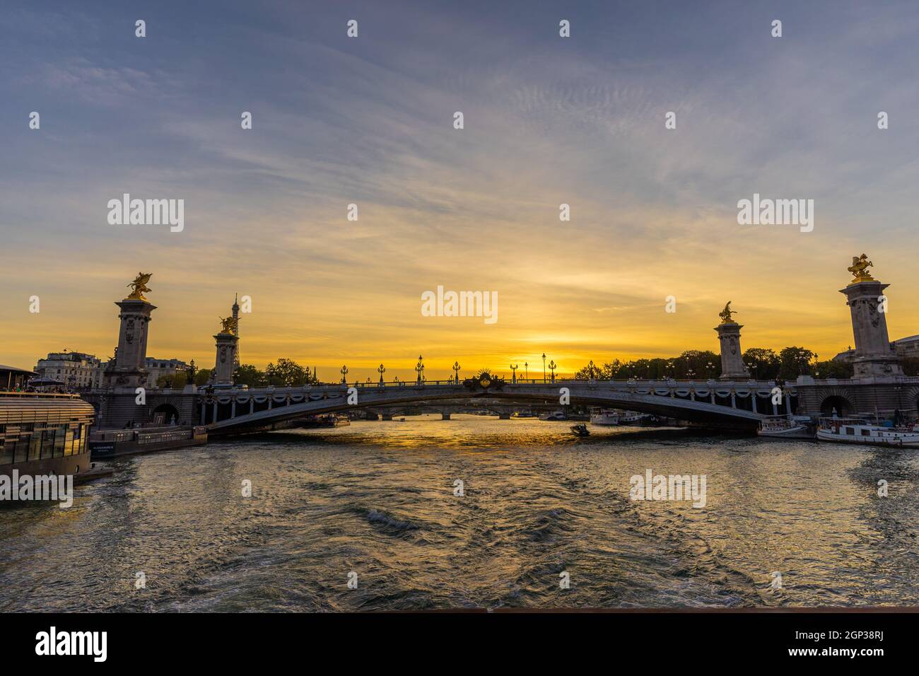 Alexander III bridge in Paris from the Sena river Stock Photo - Alamy