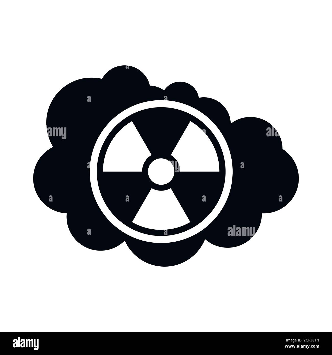 Cloud and radioactive sign icon, simple style Stock Vector Image & Art ...