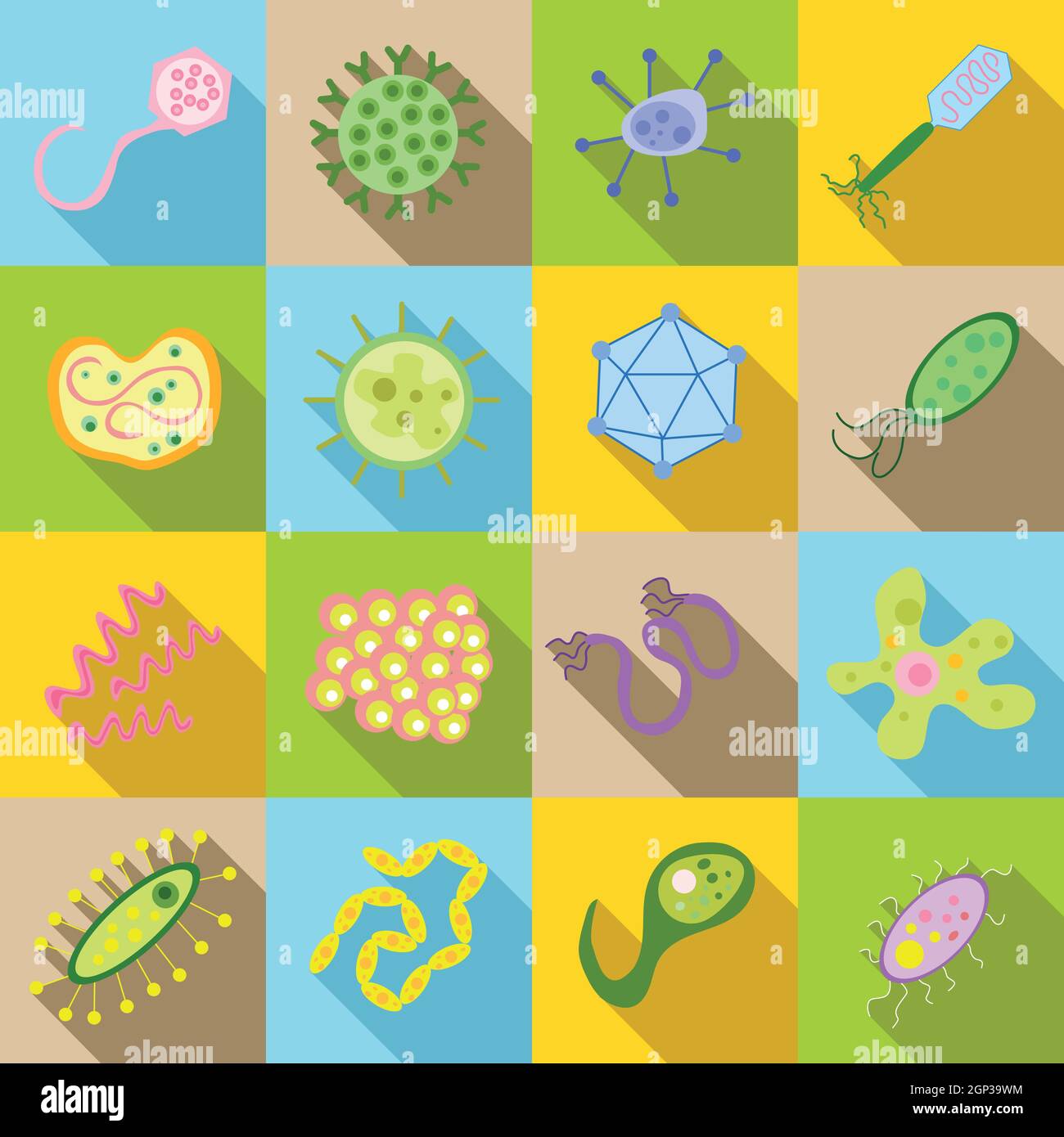 Virus epidemic flat set Stock Vector Images - Alamy