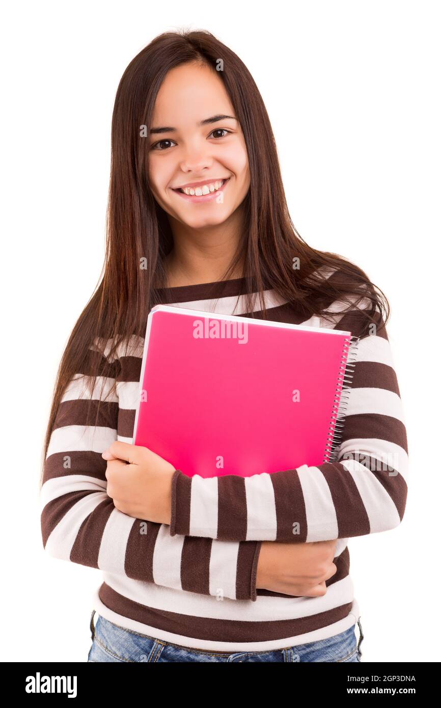 A happy asian student, isolated over a white background Stock Photo - Alamy