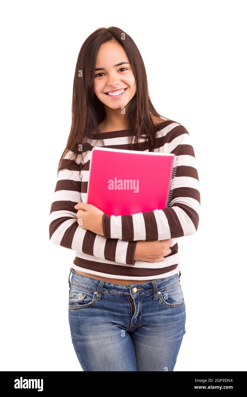 A happy asian student, isolated over a white background Stock Photo - Alamy