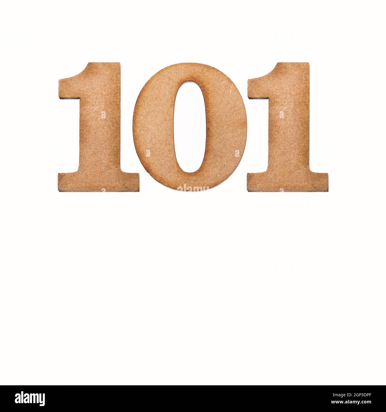 Number one hundred one, 101 - Piece of wood isolated on white ...
