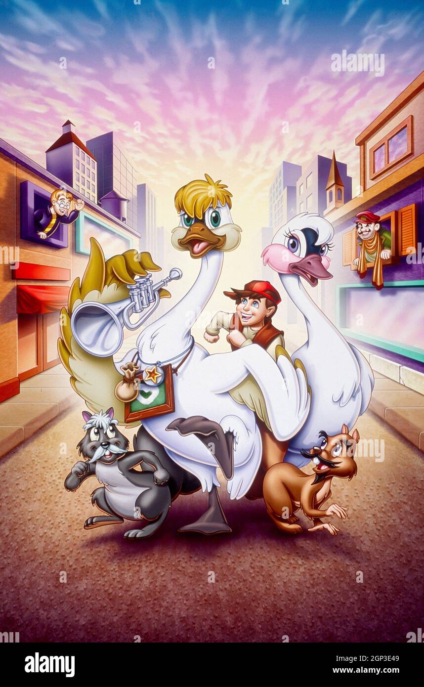 THE TRUMPET OF THE SWAN, key art, foreground, clockwise from bottom ...