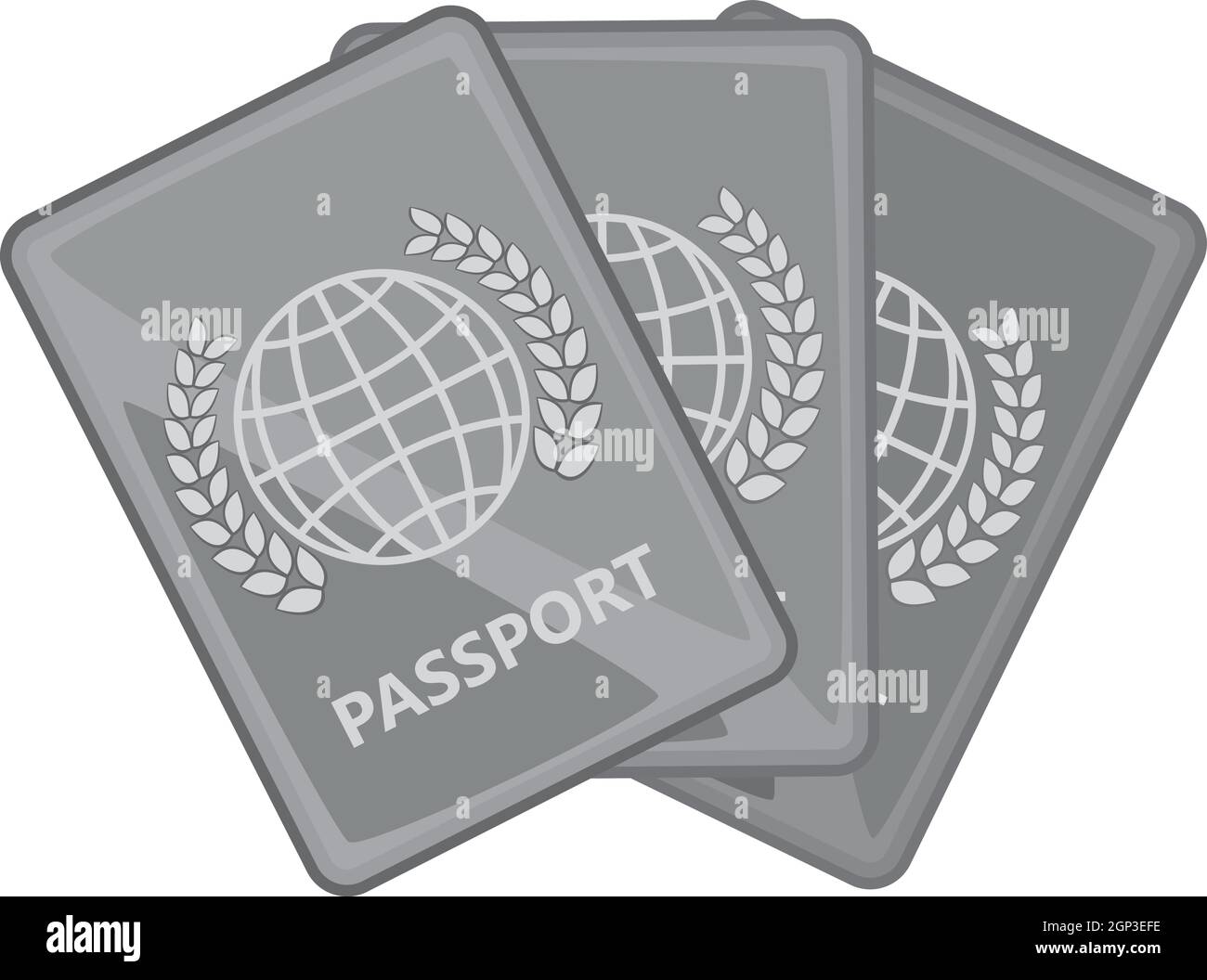 Three passports icon, black monochrome style Stock Vector Image & Art ...