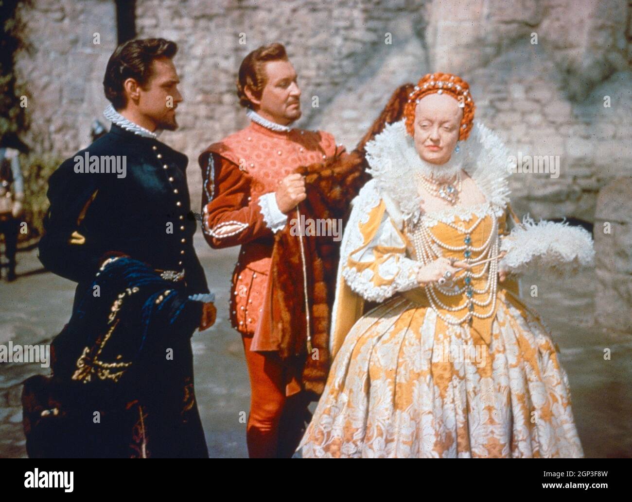 THE VIRGIN QUEEN, from left, Richard Todd as Sir Walter Raleigh, Robert ...