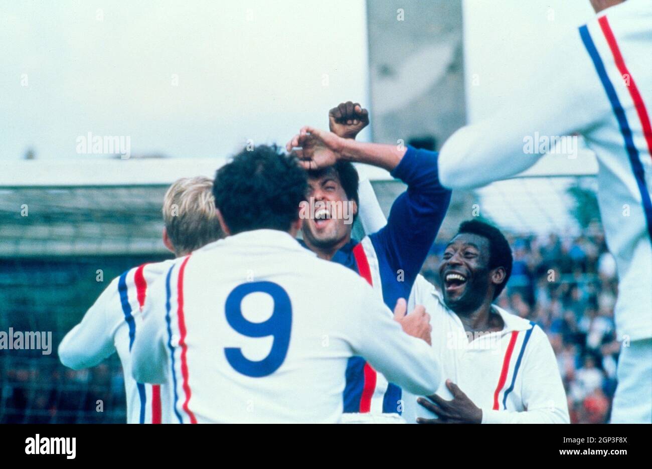 VICTORY, from left, facing front: Sylvester Stallone, Pele, 1981. ph ...