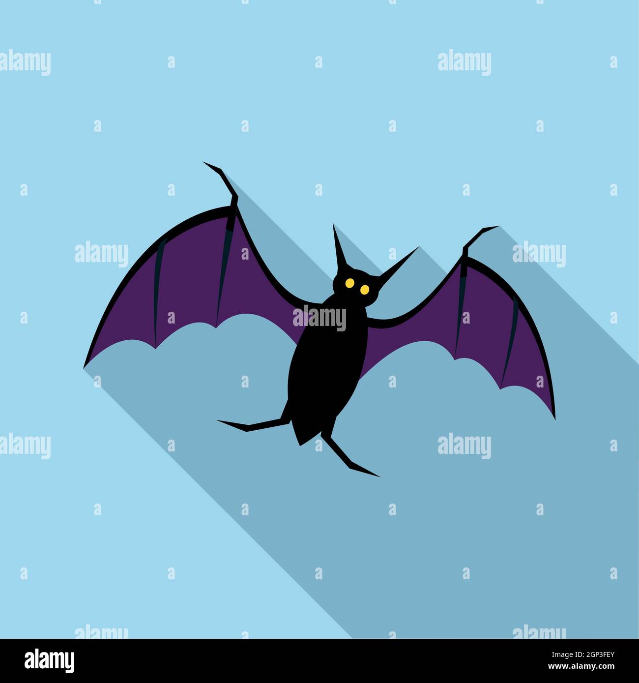 Bat icon, flat style Stock Vector Image & Art - Alamy