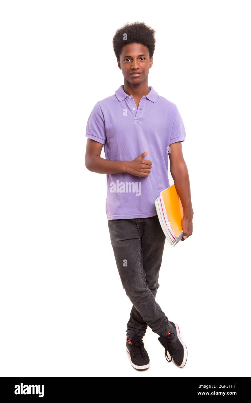 Young african student posing isolated over a white background Stock ...