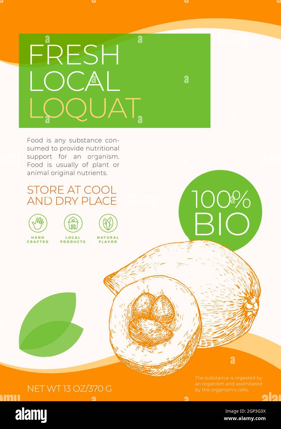 Fresh Local Fruits Label Template. Abstract Vector Packaging Design ...
