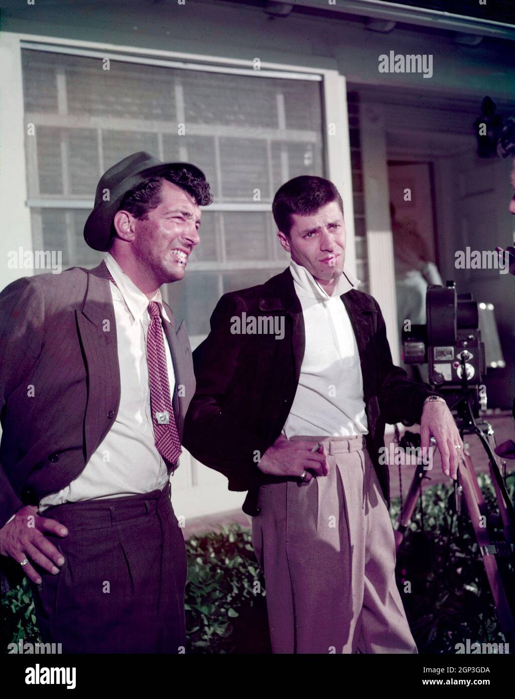 Jerry Lewis (right), in 1953, posing with the 16mm film equipment he ...