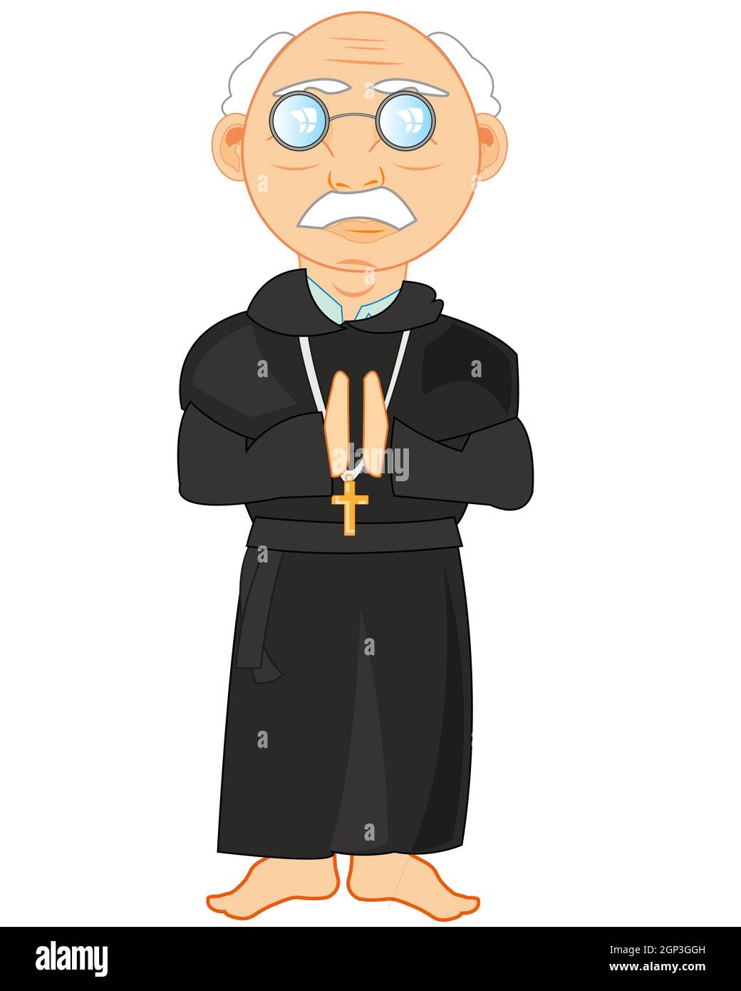 Vector illustration of the grandparent of the priest praying god Stock ...