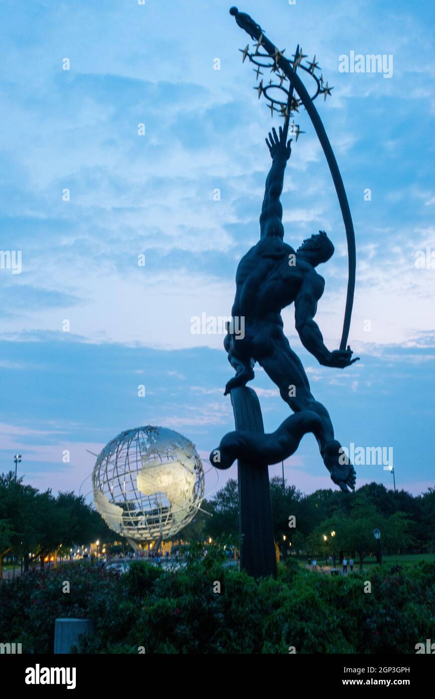 Unisphere in Flushing Medows Corona park Queens NYC Stock Photo - Alamy