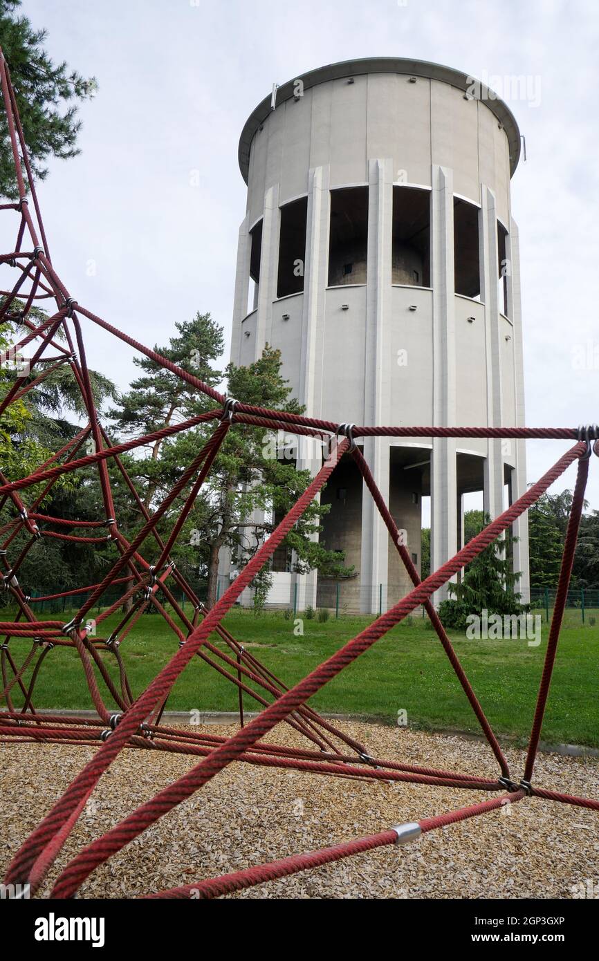 Water tower, Parilly Park, Bron, Eastern suburb of Lyon, Rhone, AURA ...