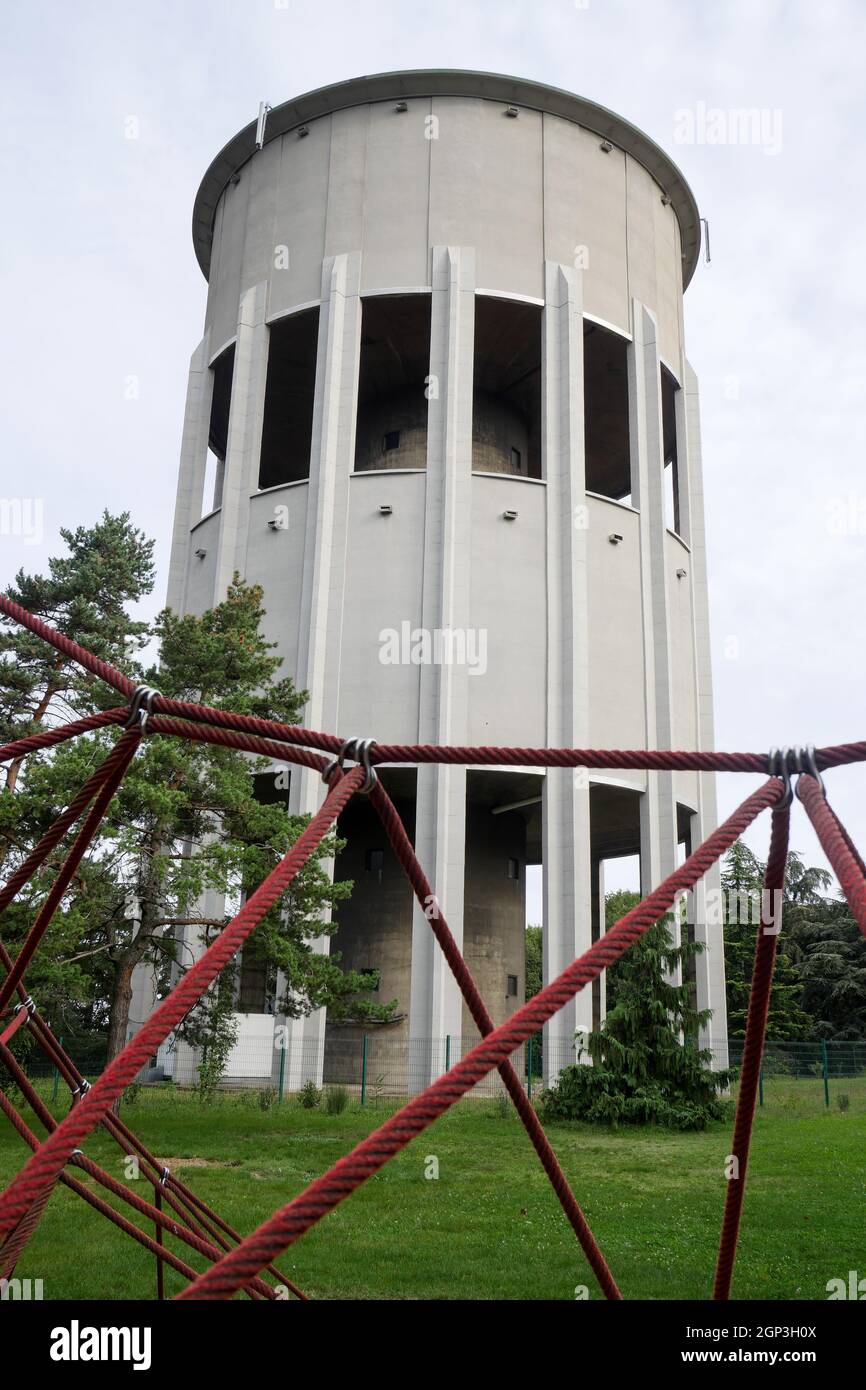 Water tower, Parilly Park, Bron, Eastern suburb of Lyon, Rhone, AURA ...