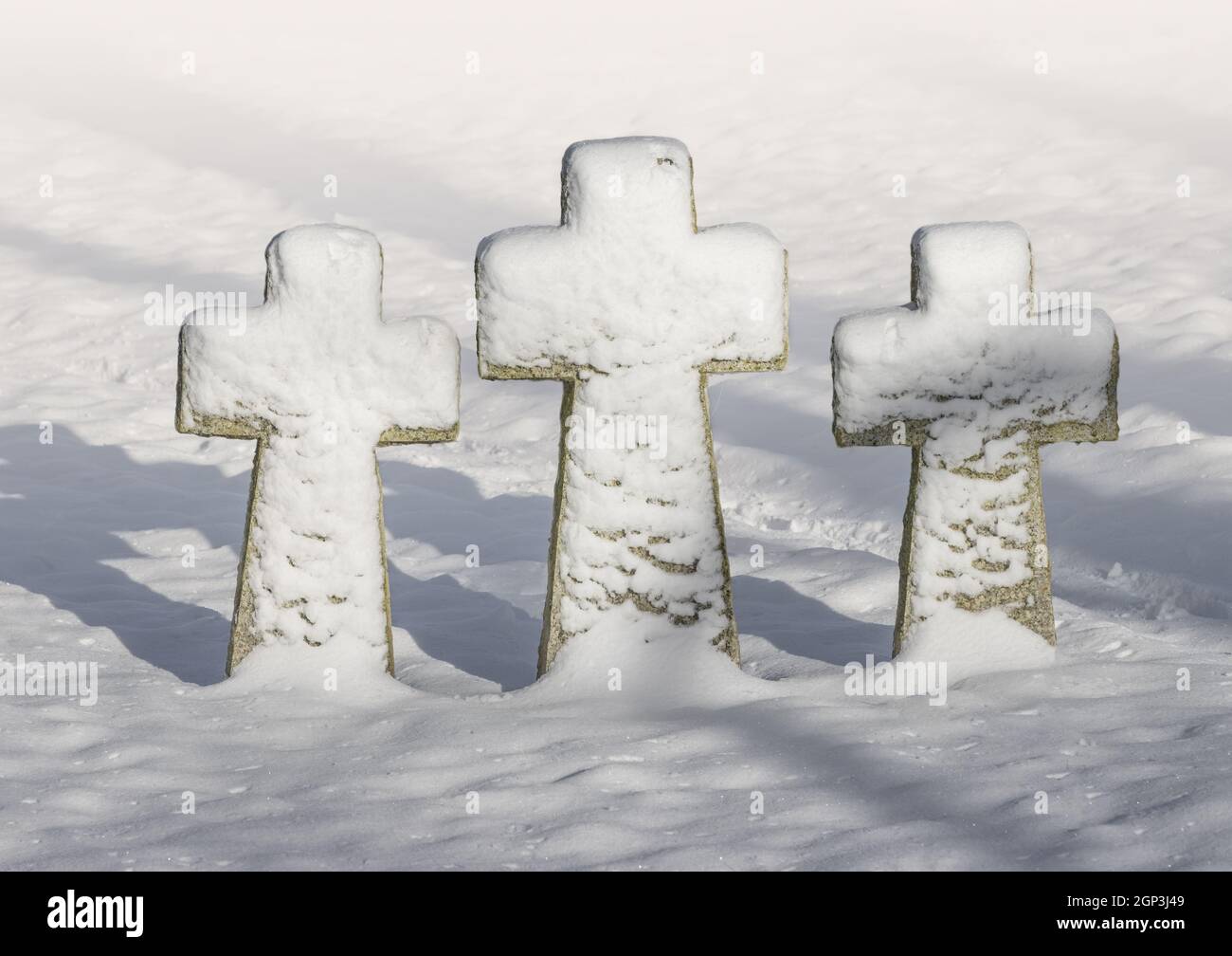 Three crosses in cemetery hi-res stock photography and images - Alamy