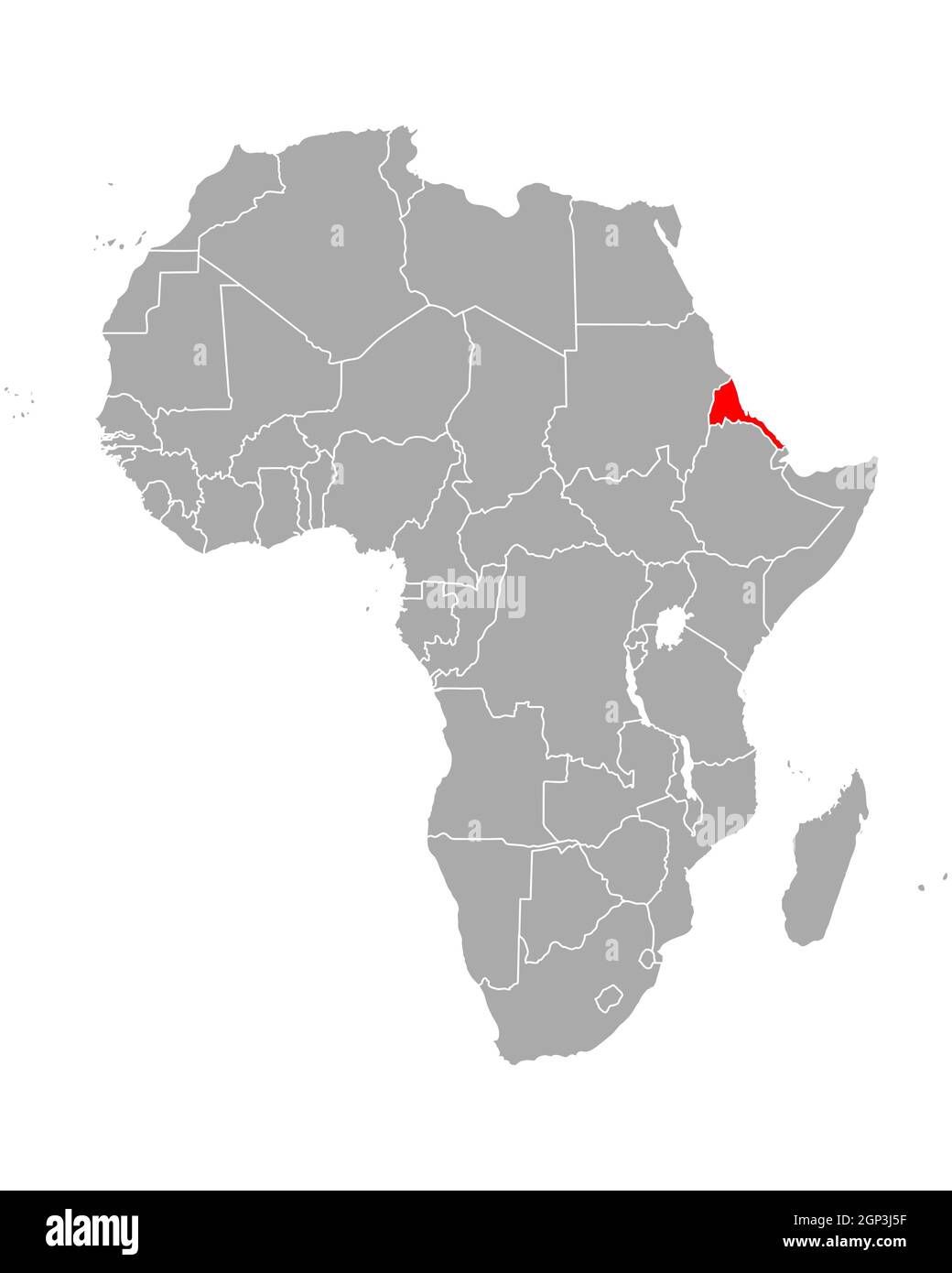 Map of Eritrea in Africa Stock Photo - Alamy