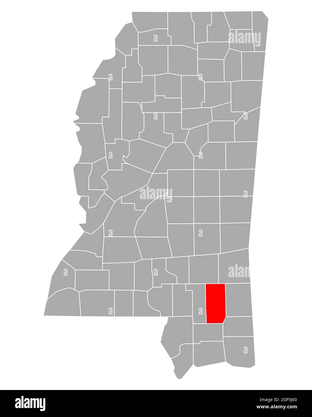 Map of Perry in Mississippi Stock Photo - Alamy